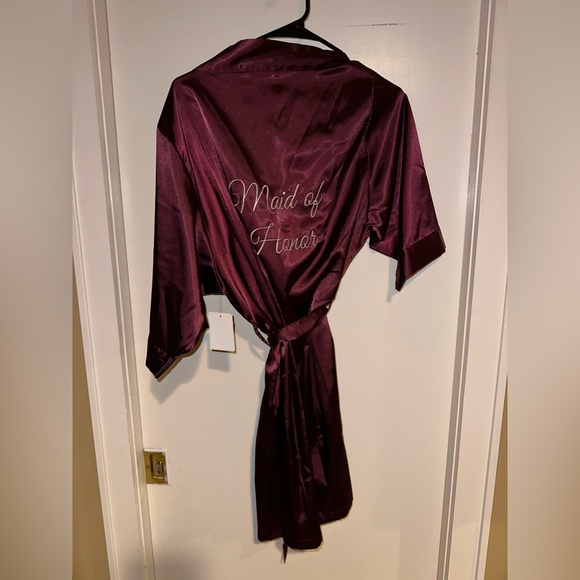 David's Bridal | Intimates & Sleepwear | Brand New Maroon Satin Maid Of ...